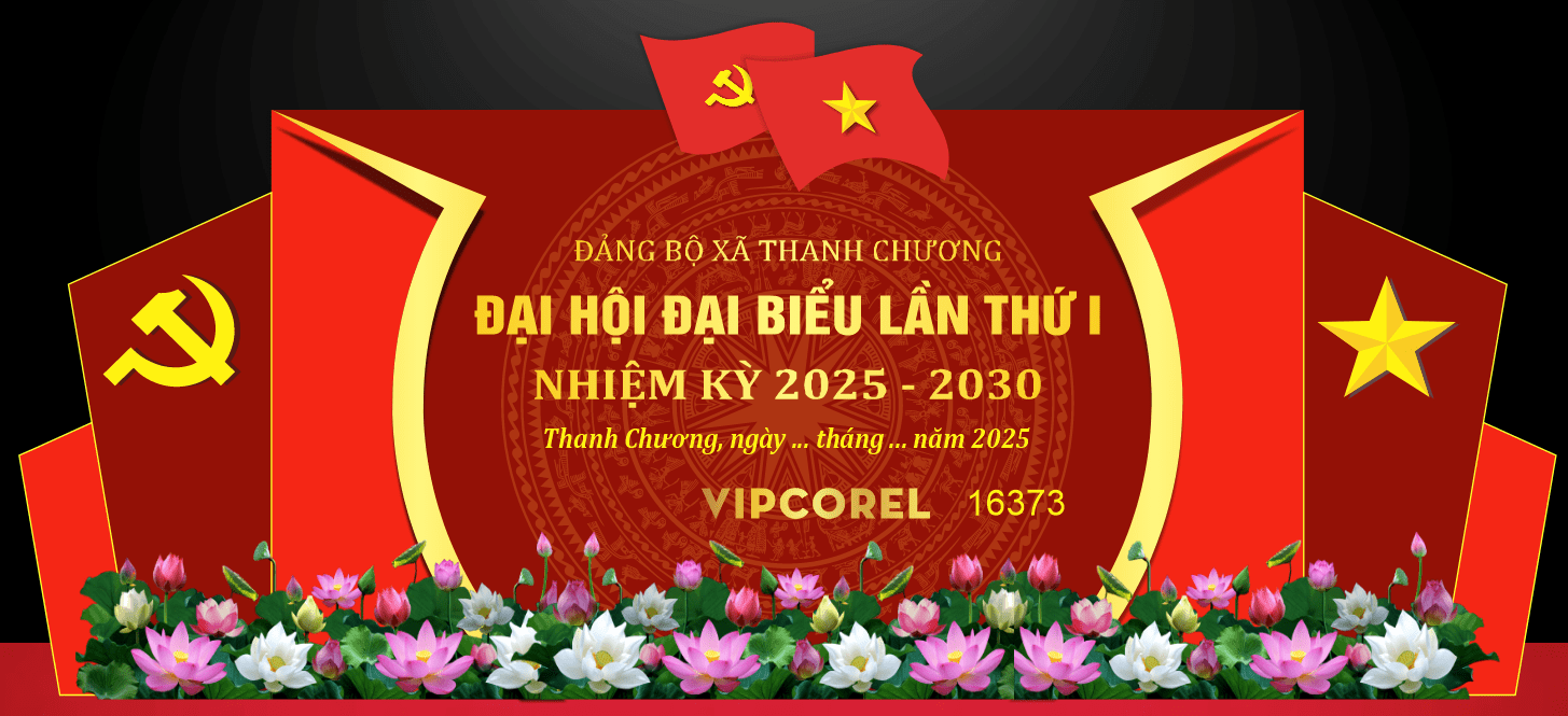 Backdrop trang trí đại hội Đảng bộ xã Thanh Chương | VIPcorel.com - Thư ...