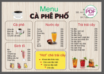 Menu Cà phê phố file vector PDF và file CDR | VIPcorel.com - Thư viện ...
